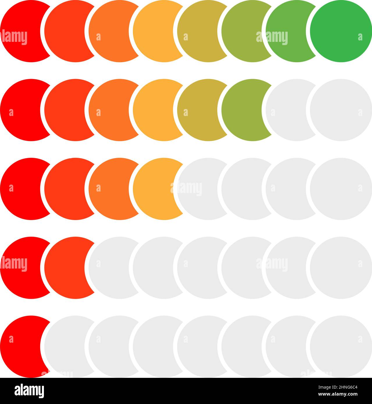 Progress bar. Steps, phases, level indicator. Yardstick meter. Rank ...