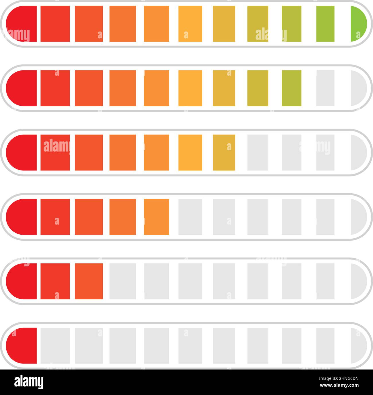 Progress bar. Steps, phases, level indicator. Yardstick meter. Rank ...