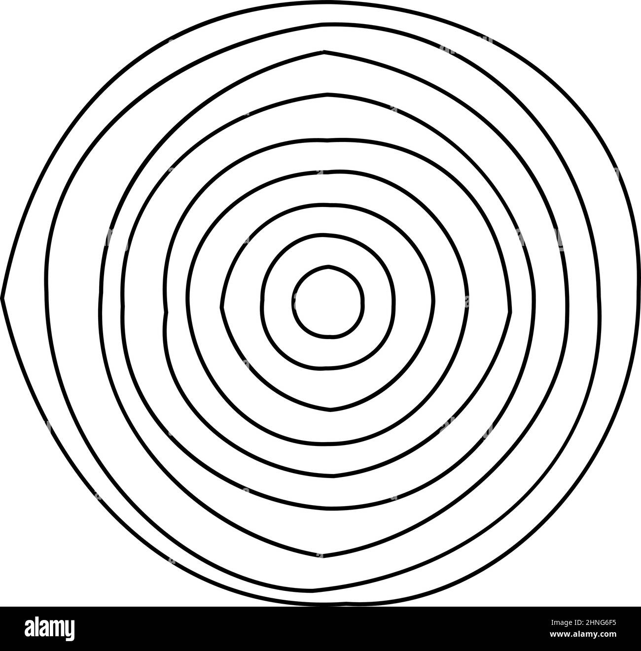 Simple abstract radial, concentric motif, mandala icon and symbol ...