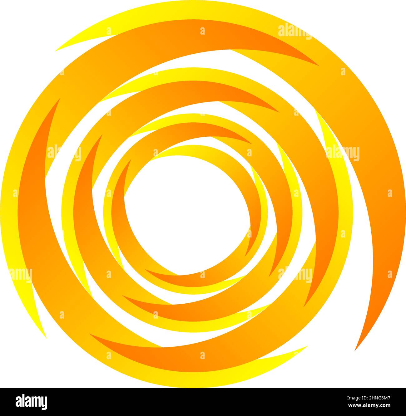 Spiral, swirl, twirl. Rotating segmented circle, circular swoosh circle ...