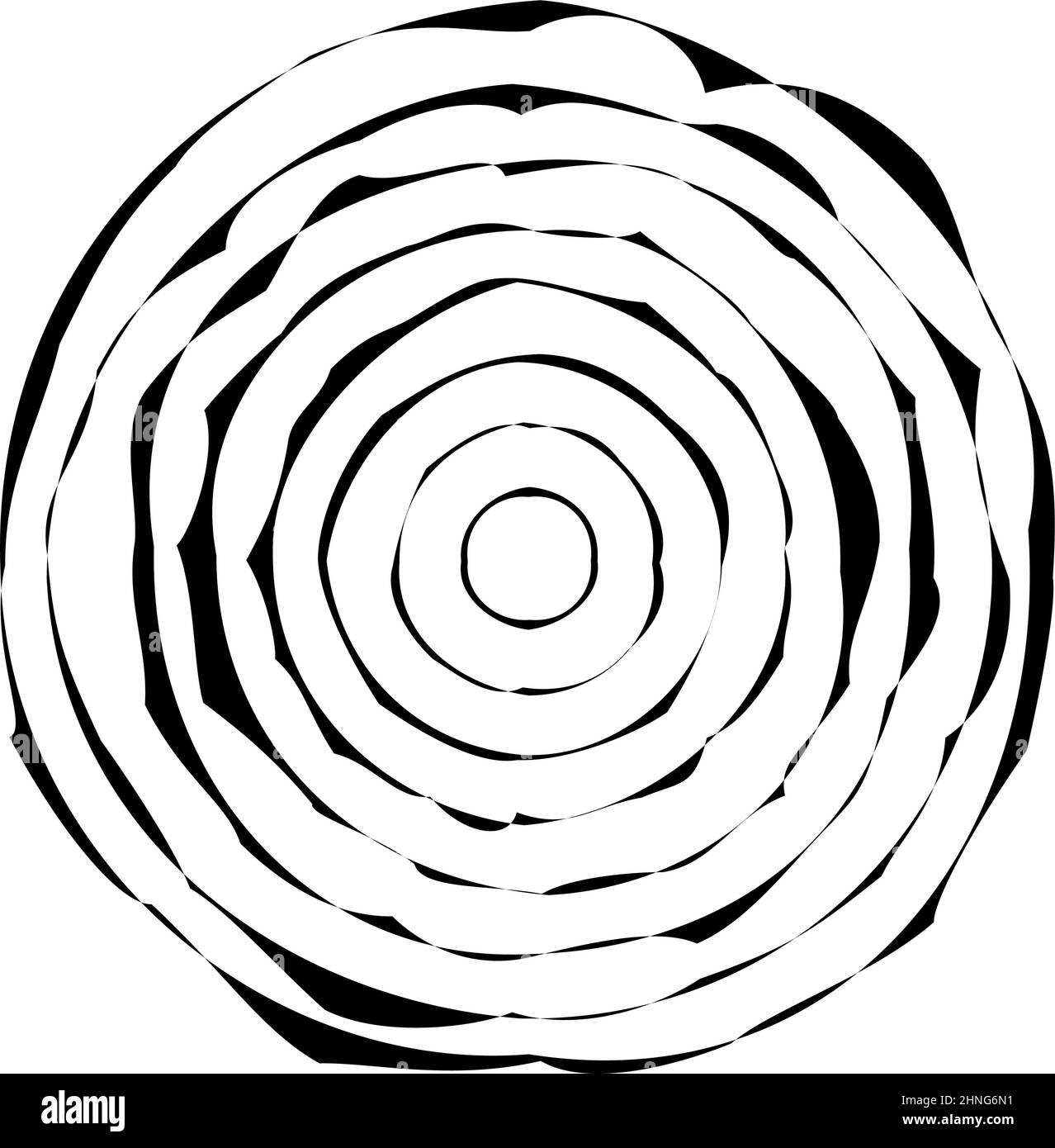 Simple abstract radial, concentric motif, mandala icon and symbol ...