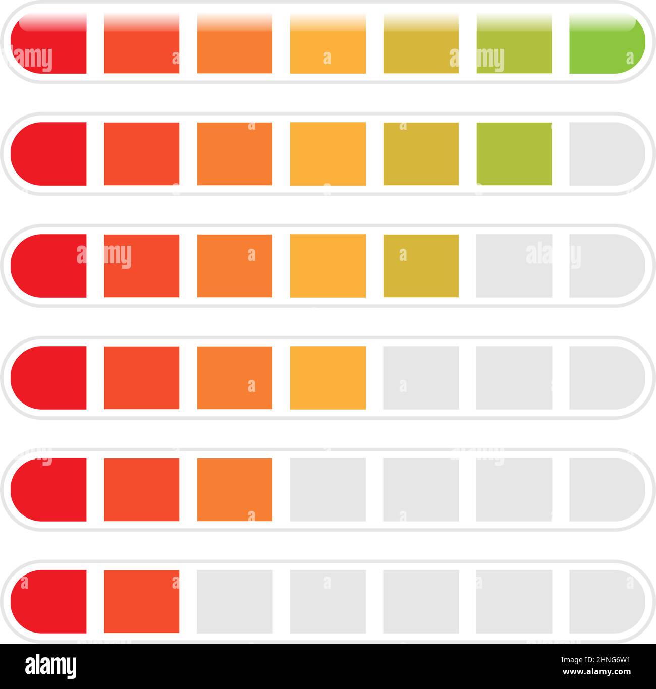 Progress bar. Steps, phases, level indicator. Yardstick meter. Rank ...