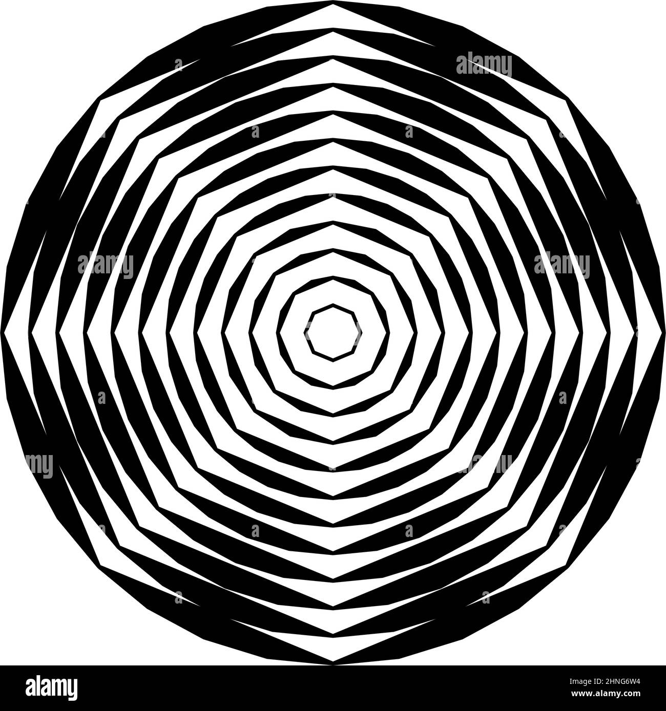 Simple abstract radial, concentric motif, mandala icon and symbol ...