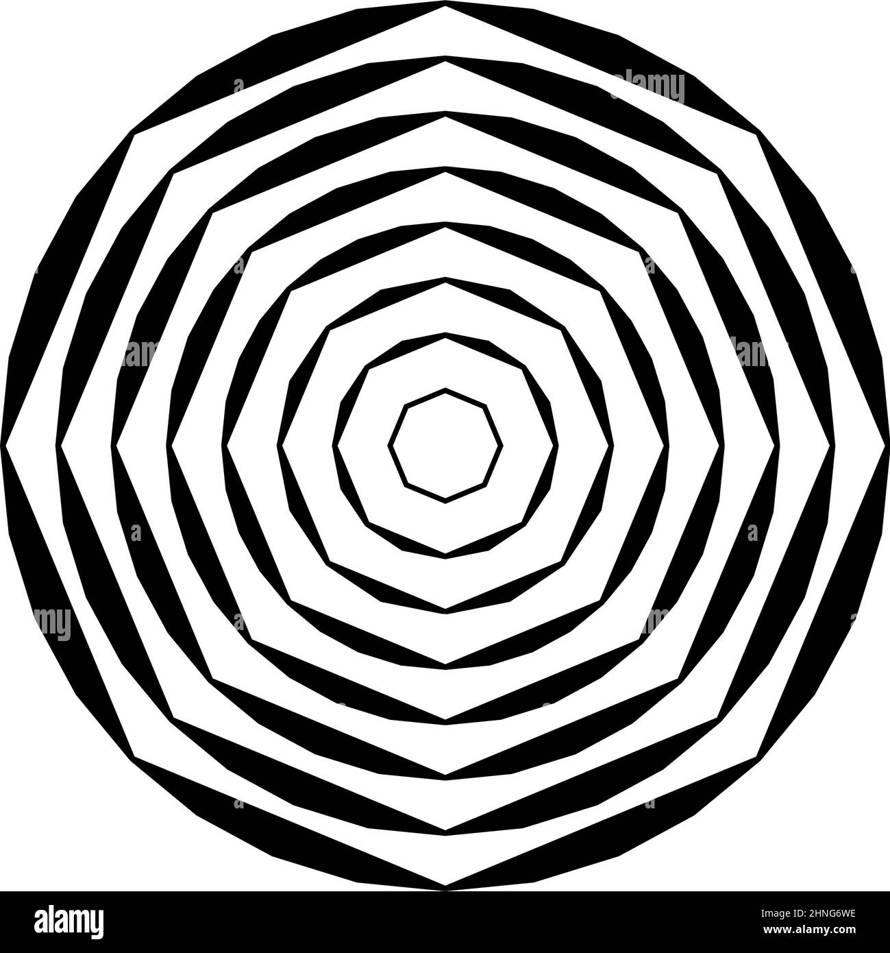 Simple abstract radial, concentric motif, mandala icon and symbol ...