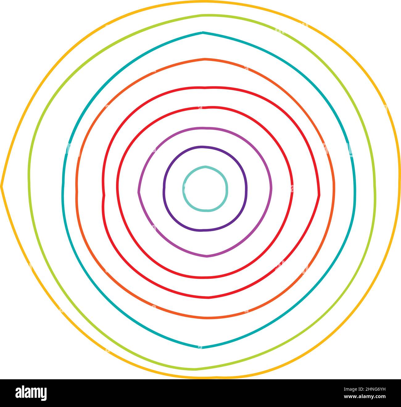 Simple abstract radial, concentric motif, mandala icon and symbol ...