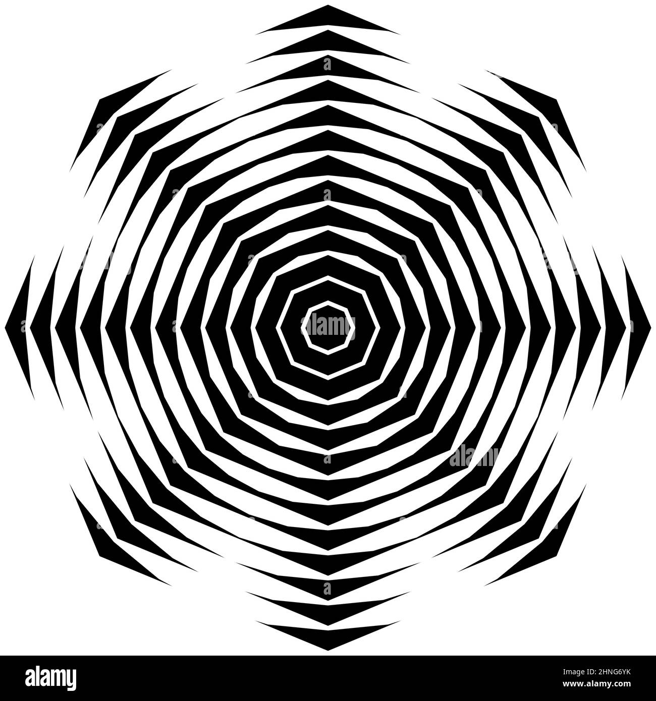 Simple abstract radial, concentric motif, mandala icon and symbol ...