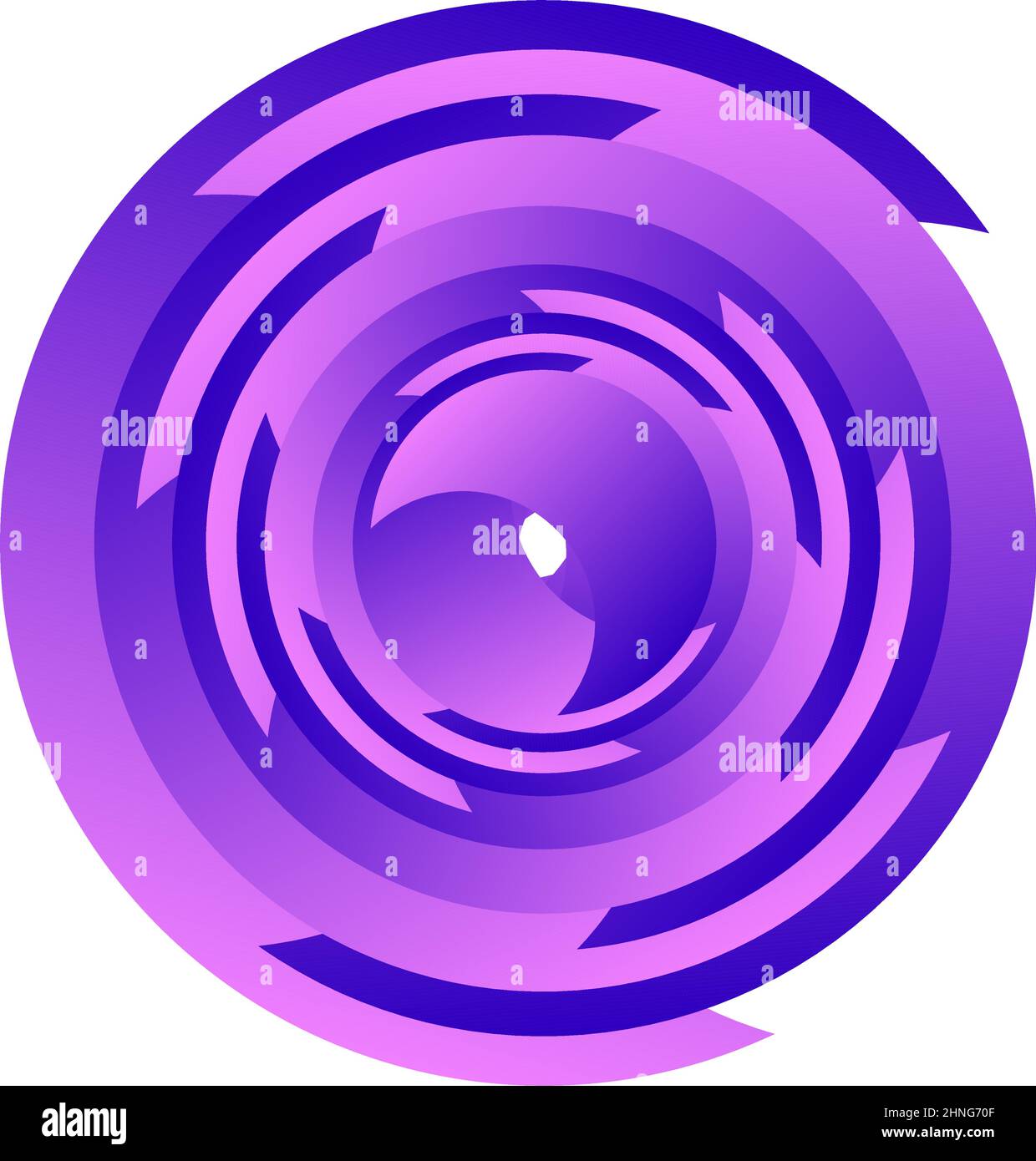 Spiral, swirl, twirl. Rotating segmented circle, circular swoosh circle ...