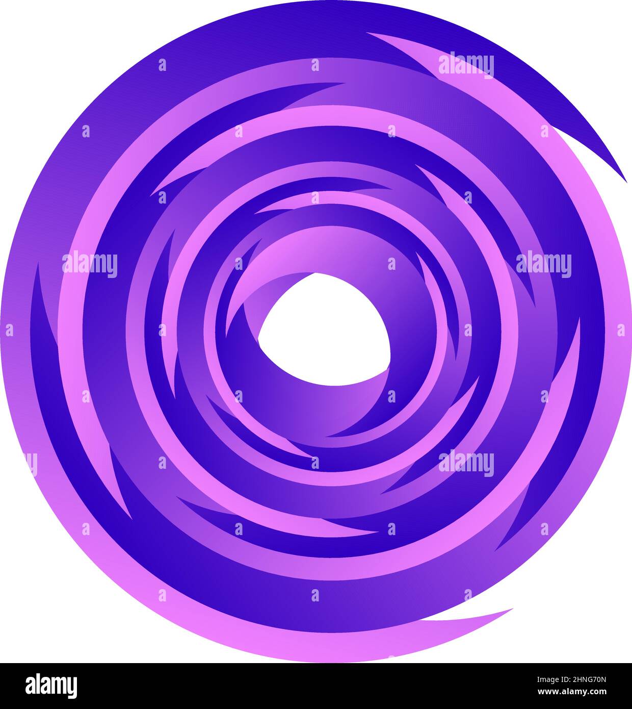 Spiral, swirl, twirl. Rotating segmented circle, circular swoosh circle ...