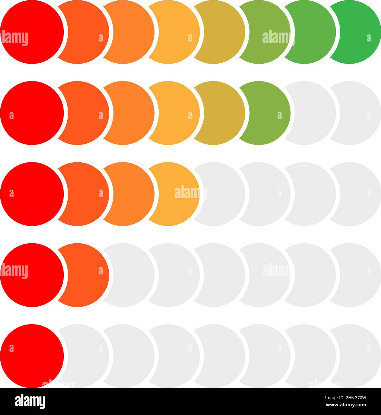 Progress bar. Steps, phases, level indicator. Yardstick meter. Rank ...