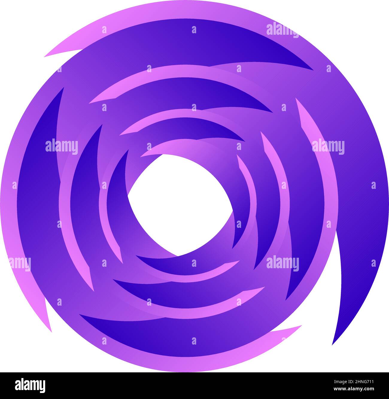 Spiral, swirl, twirl. Rotating segmented circle, circular swoosh circle ...