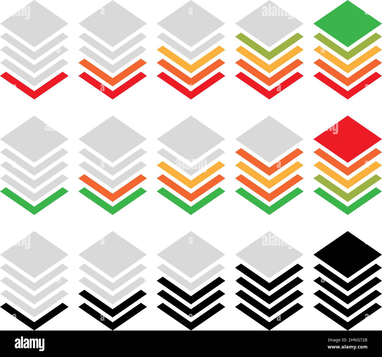 Progress bar. Steps, phases, level indicator. Yardstick meter. Rank ...