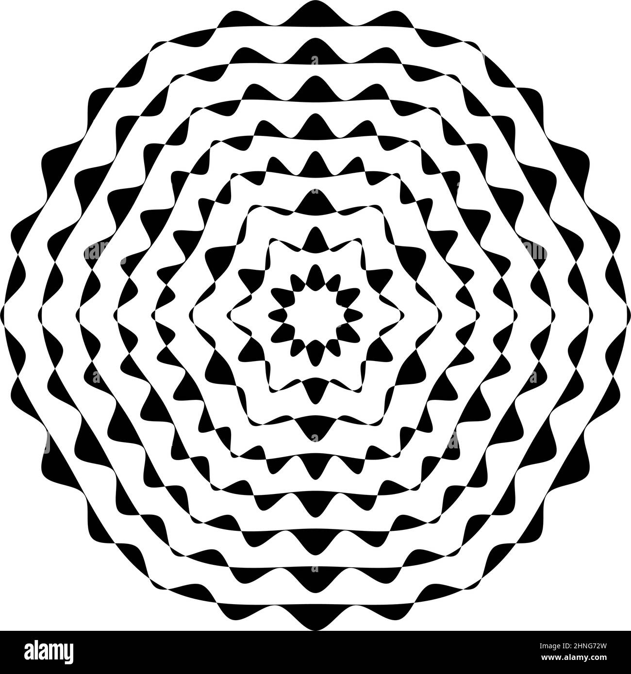 Simple abstract radial, concentric motif, mandala icon and symbol ...