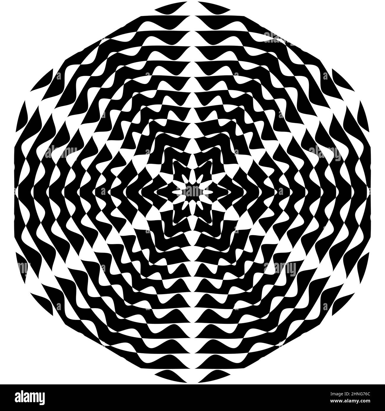 Simple abstract radial, concentric motif, mandala icon and symbol ...