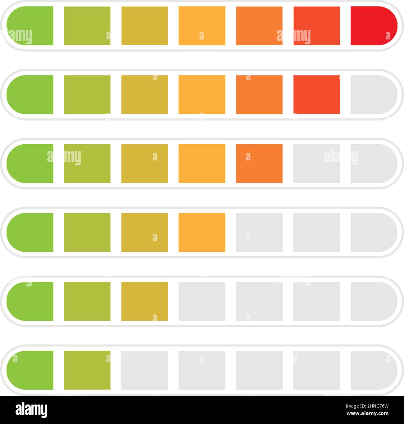 Progress bar. Steps, phases, level indicator. Yardstick meter. Rank ...