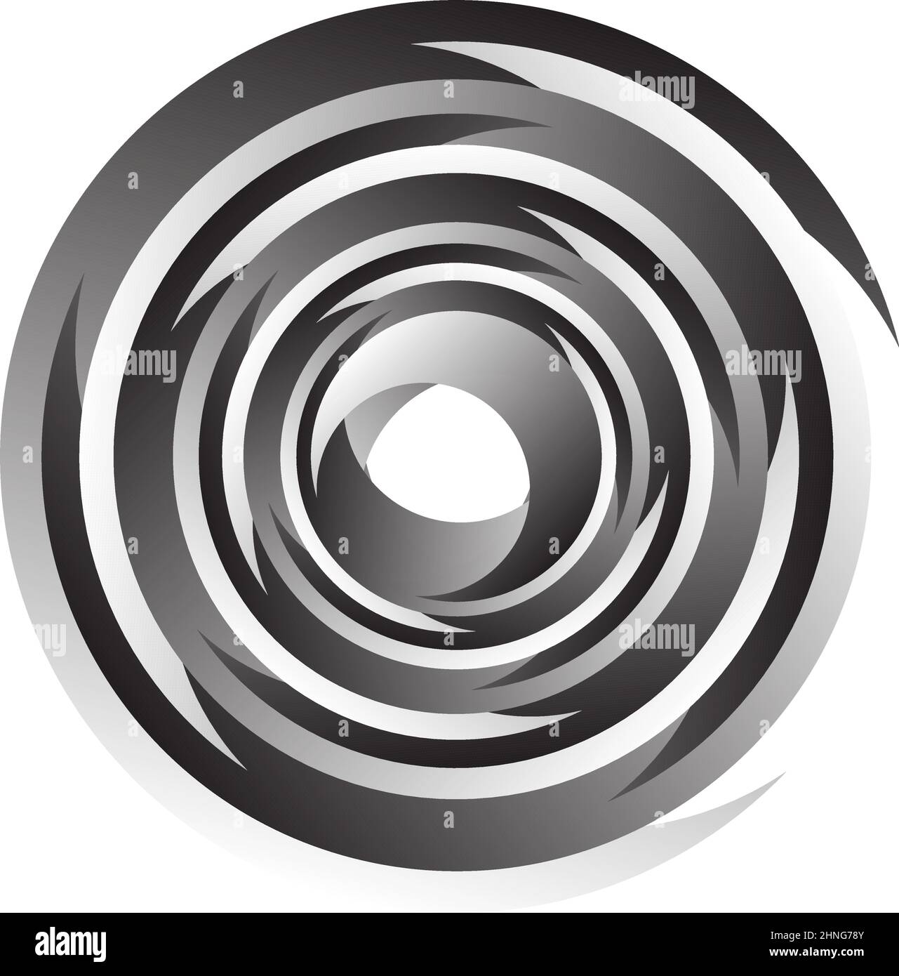 Spiral, swirl, twirl. Rotating segmented circle, circular swoosh circle ...