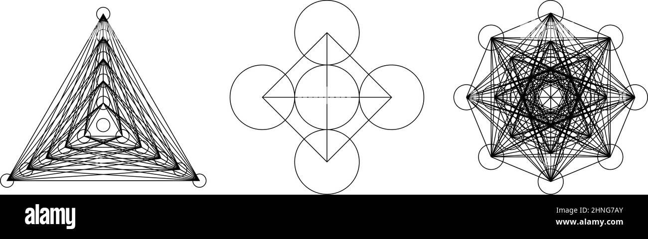 Geometric formation, icon, symbol. Vector illustration with abstract ...