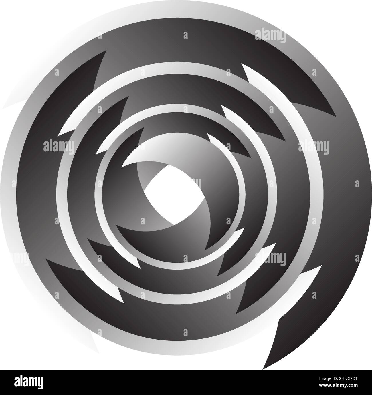 Spiral, swirl, twirl. Rotating segmented circle, circular swoosh circle ...