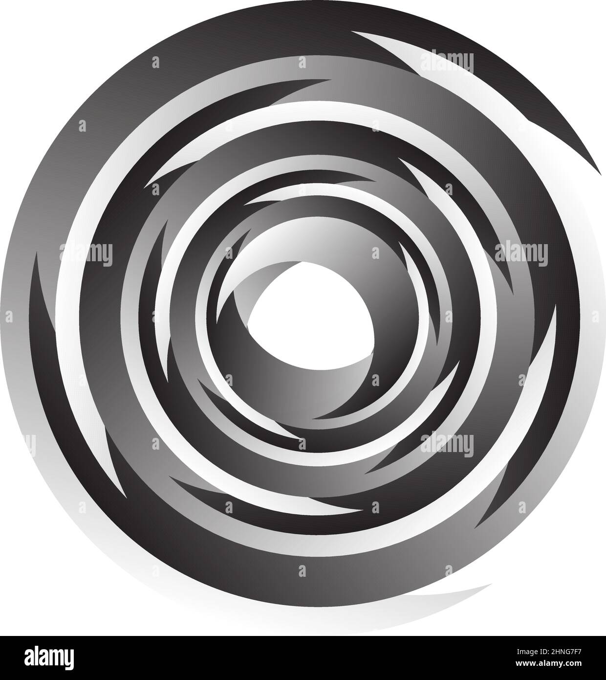 Spiral, swirl, twirl. Rotating segmented circle, circular swoosh circle ...