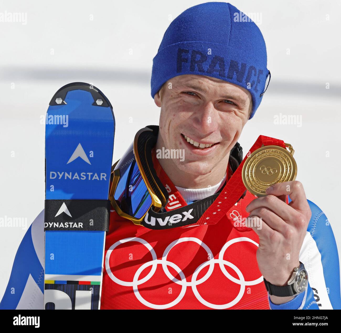 Beijing, China, Feb. 16, 2022, French Alpine skier Clement Noel poses ...