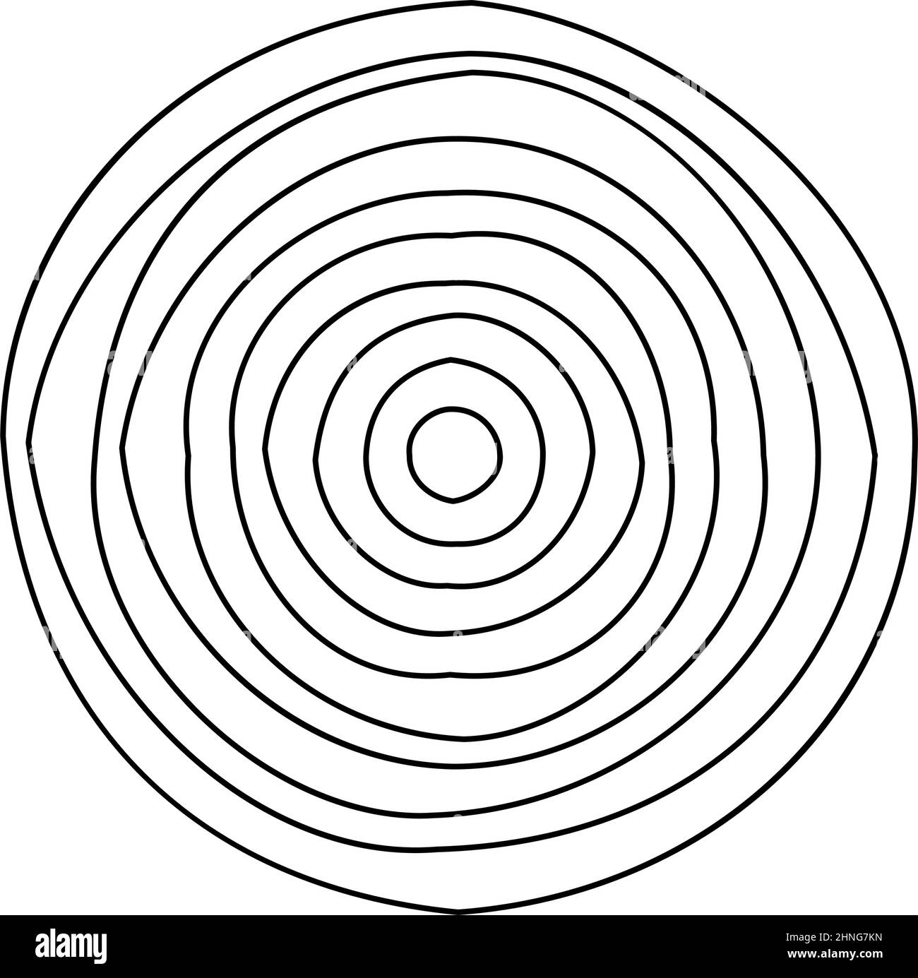 Simple abstract radial, concentric motif, mandala icon and symbol ...