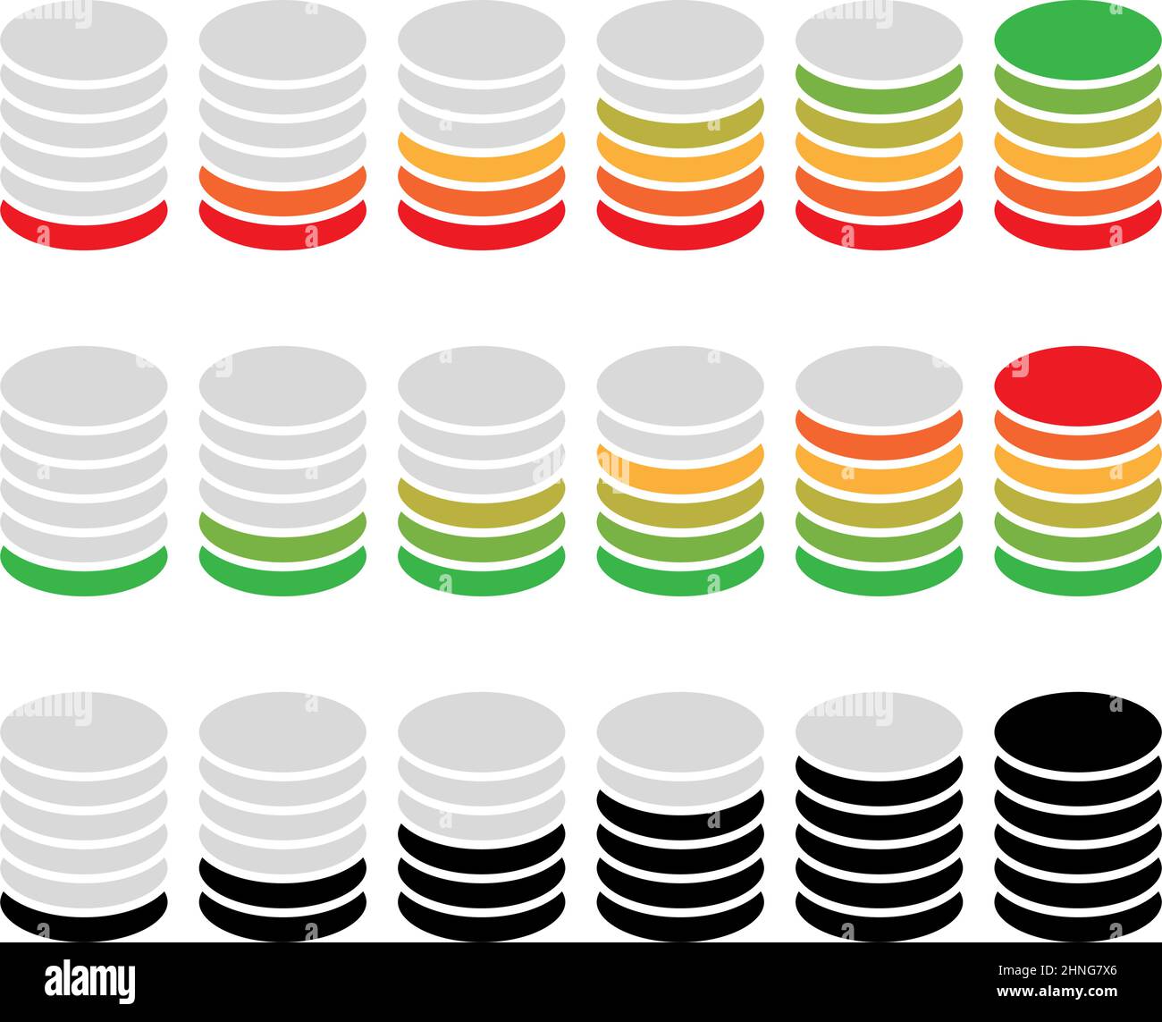 Progress bar. Steps, phases, level indicator. Yardstick meter. Rank ...