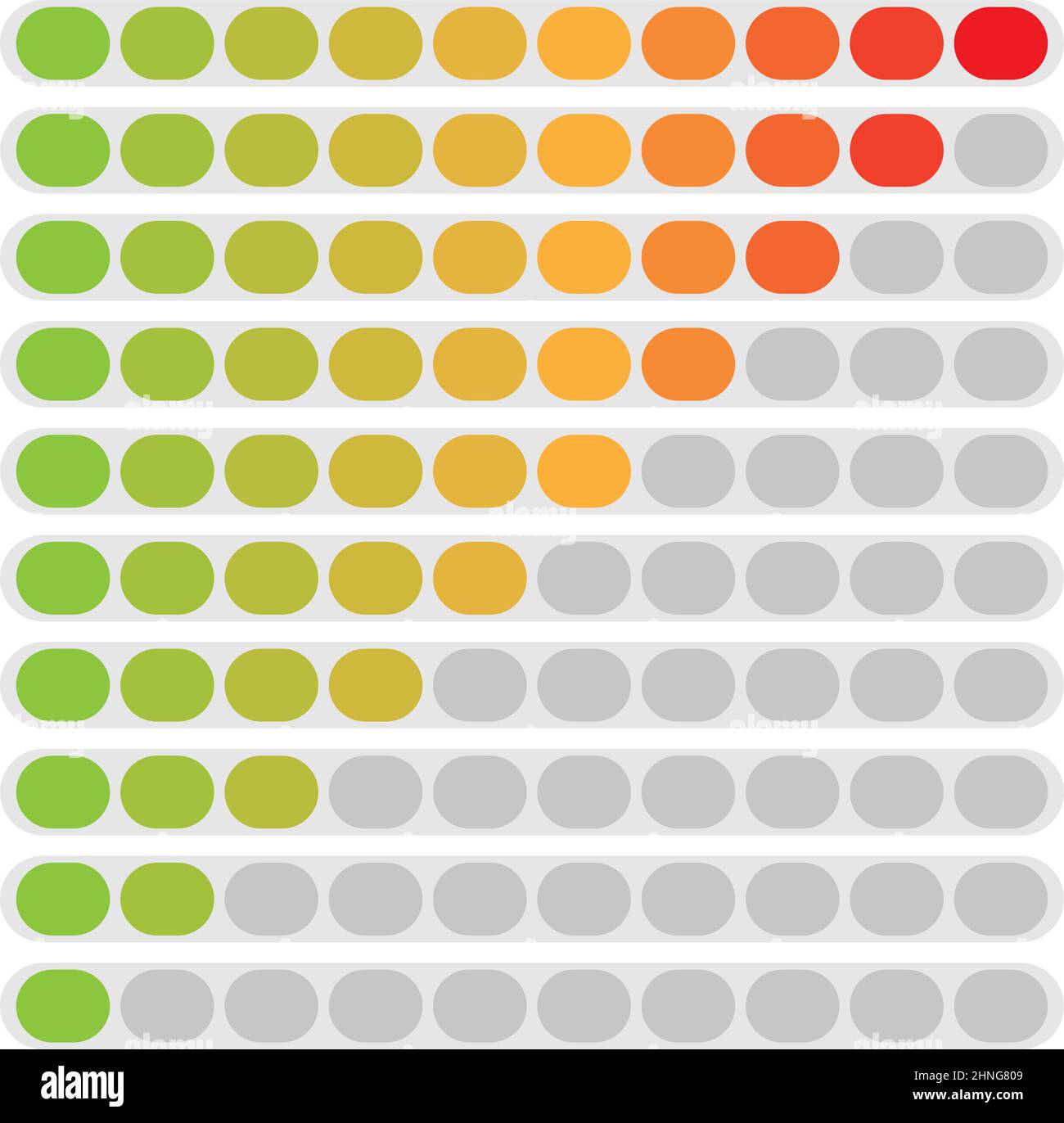 Progress bar. Steps, phases, level indicator. Yardstick meter. Rank ...