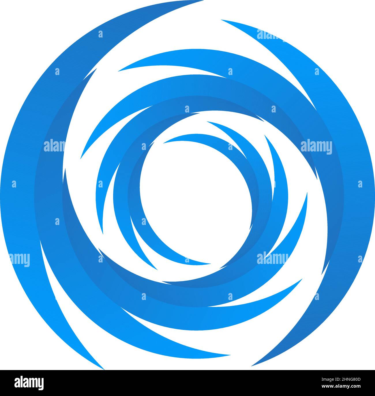 Spiral, swirl, twirl. Rotating segmented circle, circular swoosh circle ...