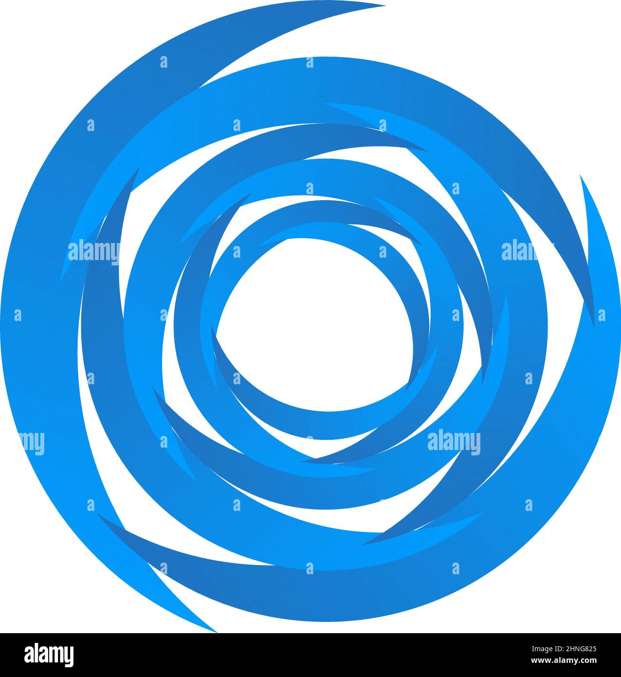 Spiral, swirl, twirl. Rotating segmented circle, circular swoosh circle ...