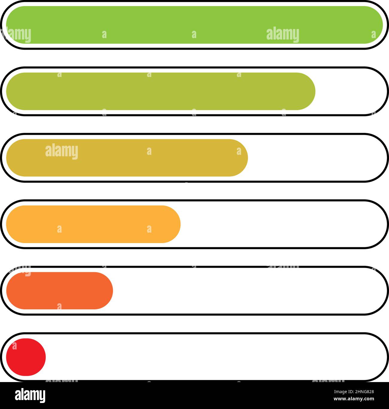 Progress bar. Steps, phases, level indicator. Yardstick meter. Rank ...