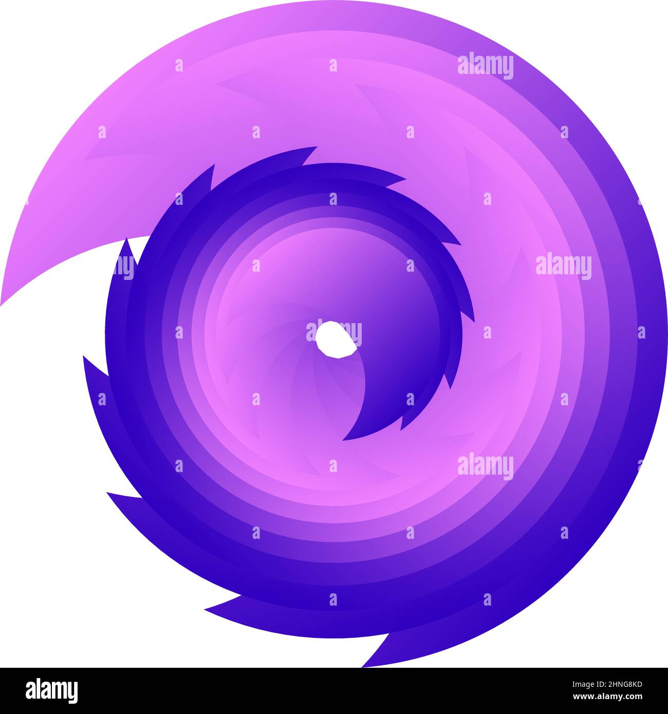 Spiral, swirl, twirl. Rotating segmented circle, circular swoosh circle ...