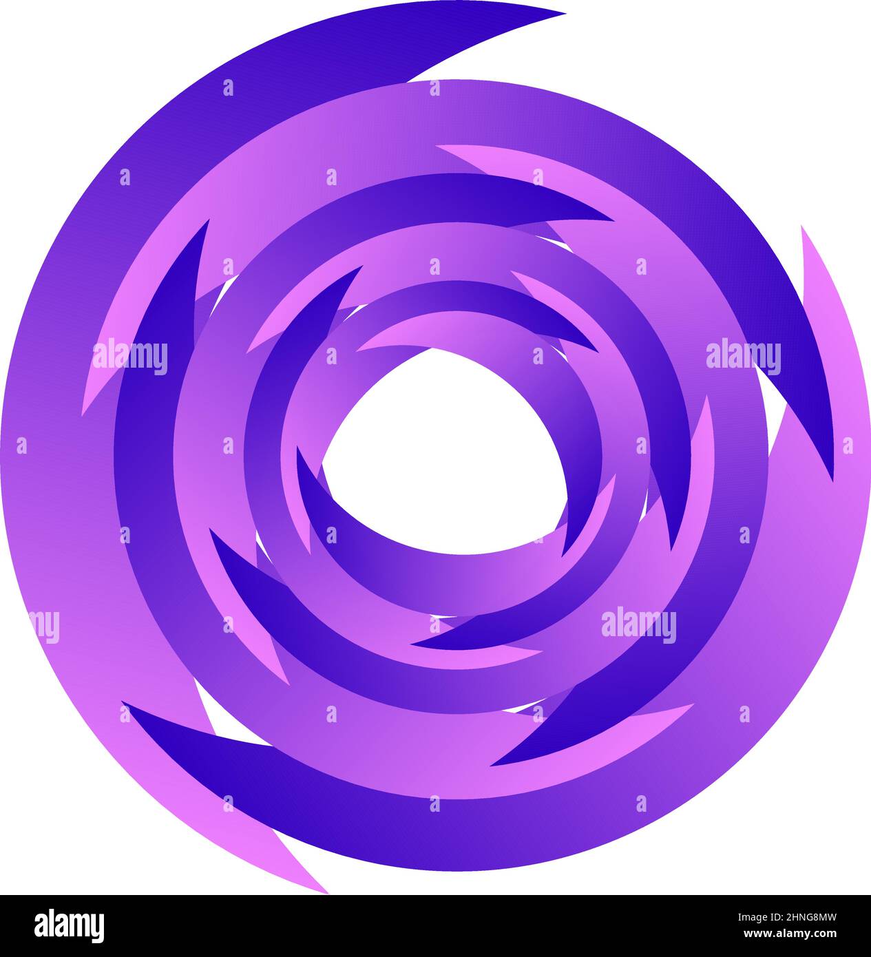 Spiral, swirl, twirl. Rotating segmented circle, circular swoosh circle ...