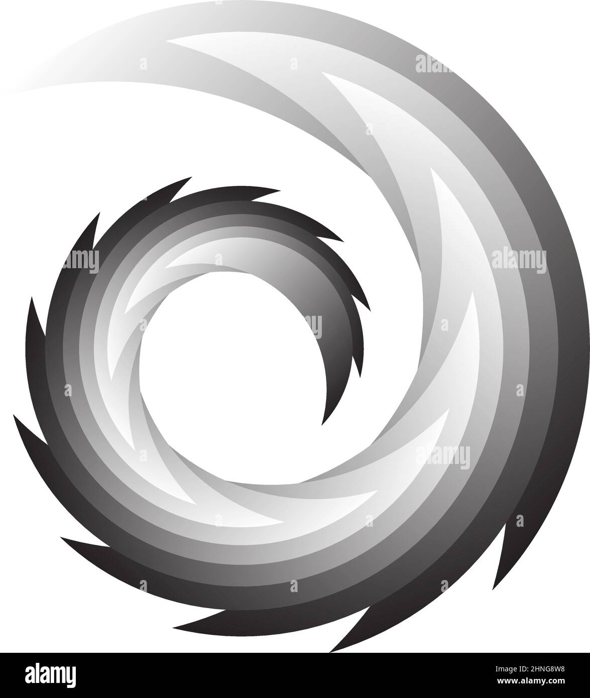 Spiral, swirl, twirl. Rotating segmented circle, circular swoosh circle ...