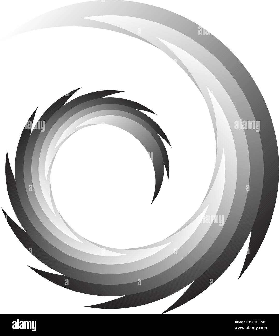 Spiral, swirl, twirl. Rotating segmented circle, circular swoosh circle ...