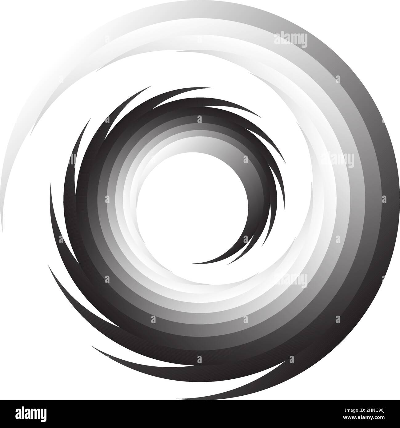 Spiral, swirl, twirl. Rotating segmented circle, circular swoosh circle ...