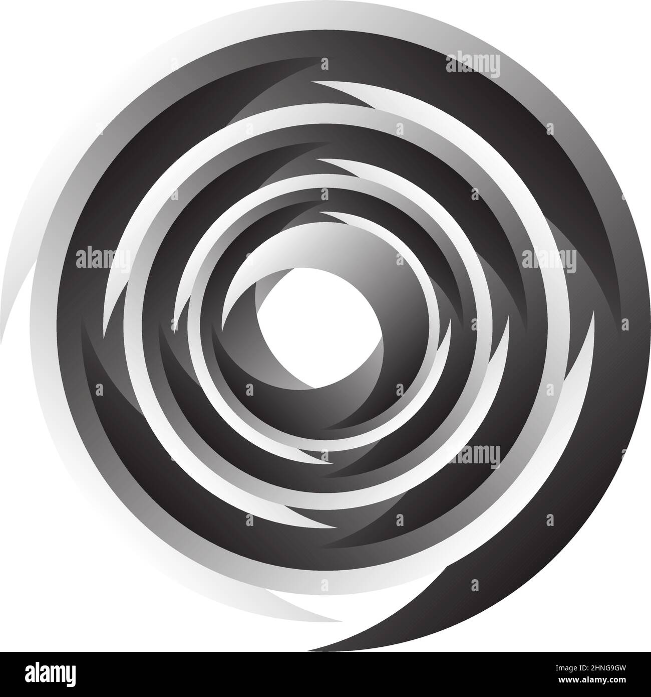 Spiral, swirl, twirl. Rotating segmented circle, circular swoosh circle ...