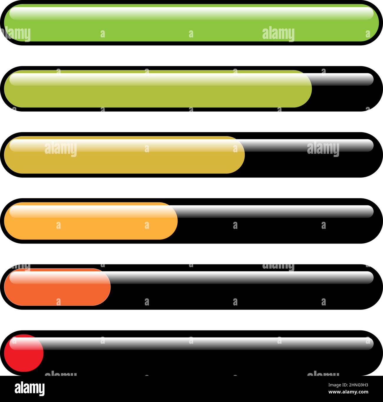 Progress bar. Steps, phases, level indicator. Yardstick meter. Rank ...