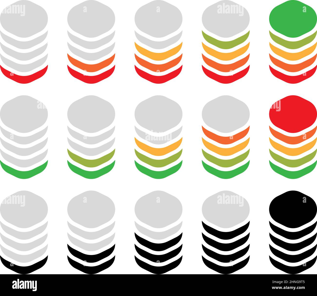 Progress bar. Steps, phases, level indicator. Yardstick meter. Rank ...