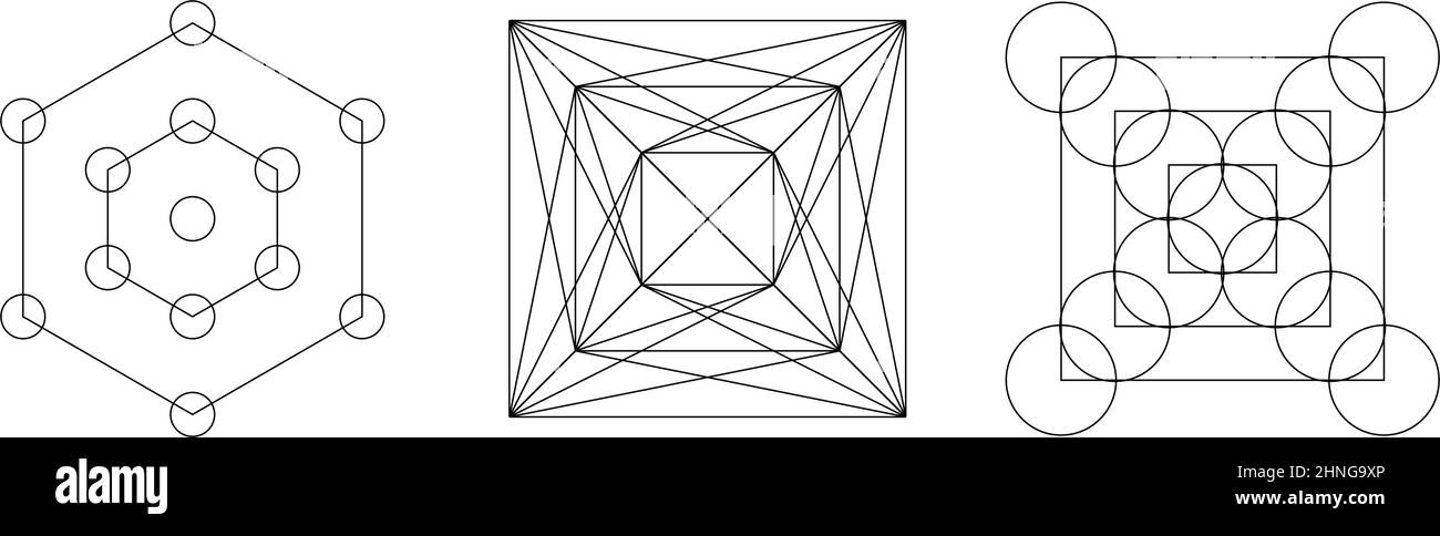 Geometric formation, icon, symbol. Vector illustration with abstract ...
