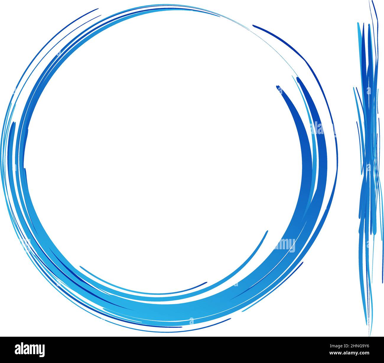 Blue aque, water grungy, grunge circle and brushstroke. Sketchy, doodle ...