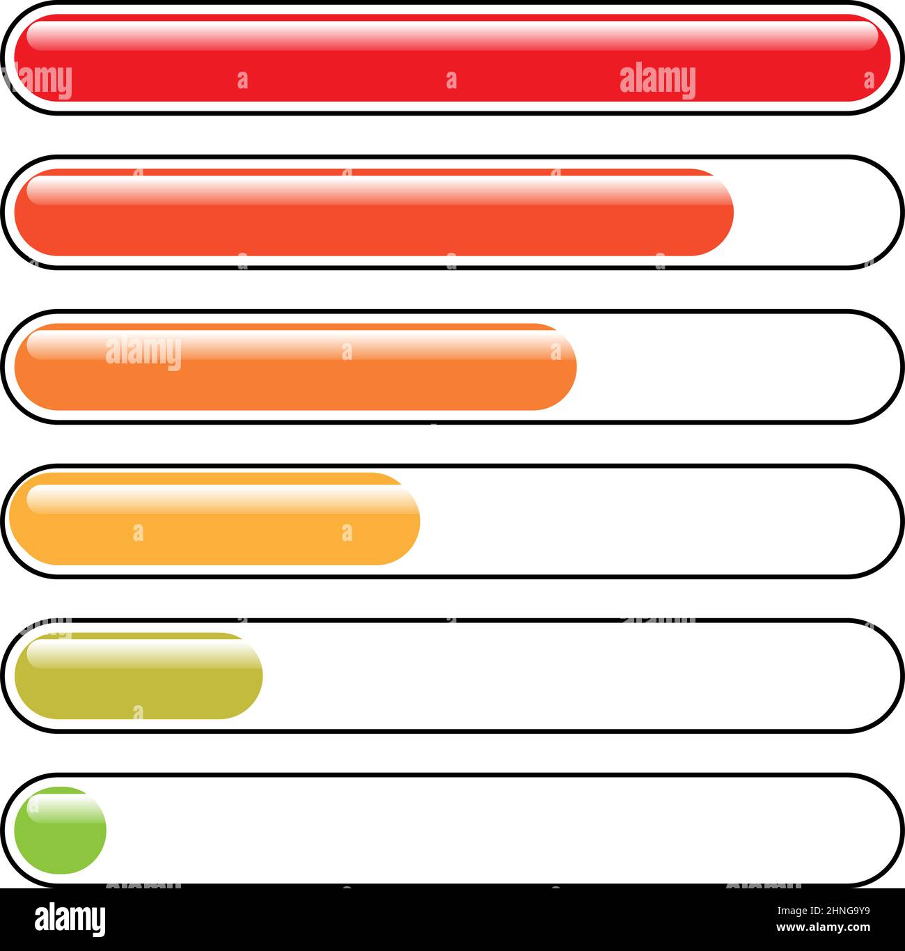 Progress bar. Steps, phases, level indicator. Yardstick meter. Rank ...