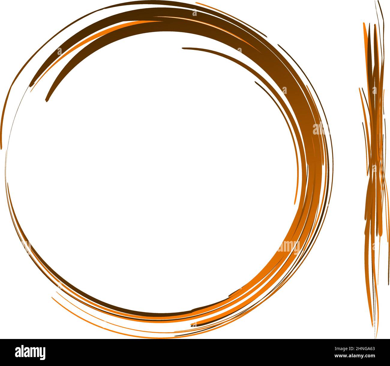 Brown mud, dirt grungy, grunge circle and brushstroke. Sketchy, doodle ...