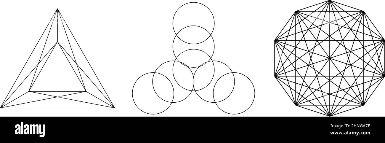 Geometric formation, icon, symbol. Vector illustration with abstract ...