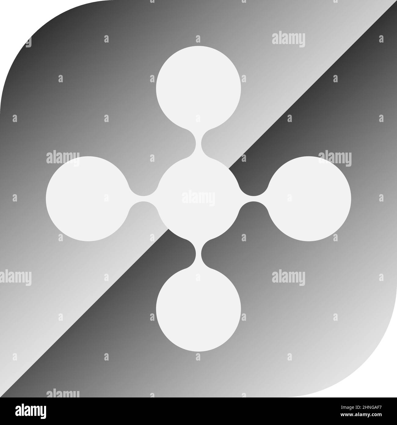 Connected circles, nodes as technology, tech, electronics and ...