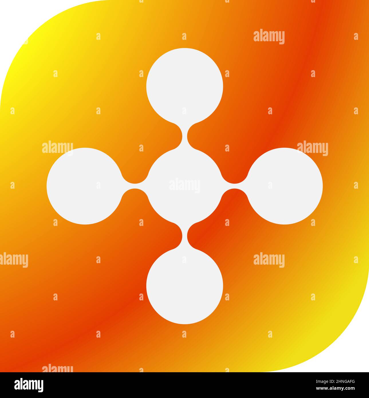 Connected circles, nodes as technology, tech, electronics and ...
