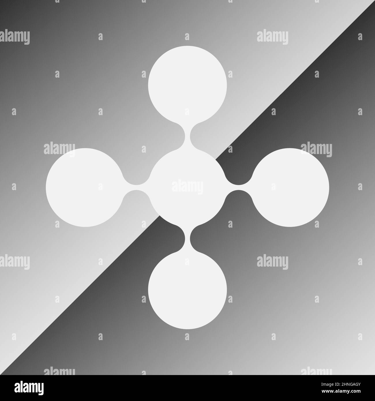 Connected circles, nodes as technology, tech, electronics and ...