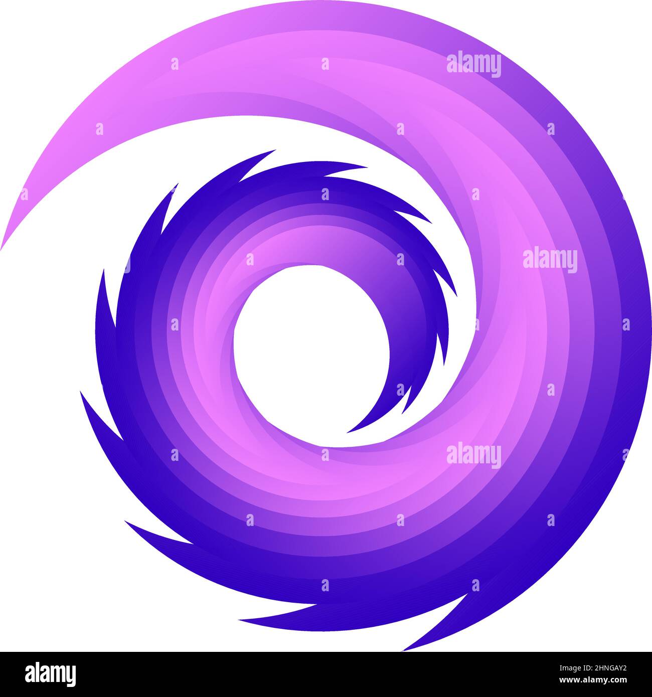 Spiral, swirl, twirl. Rotating segmented circle, circular swoosh circle ...