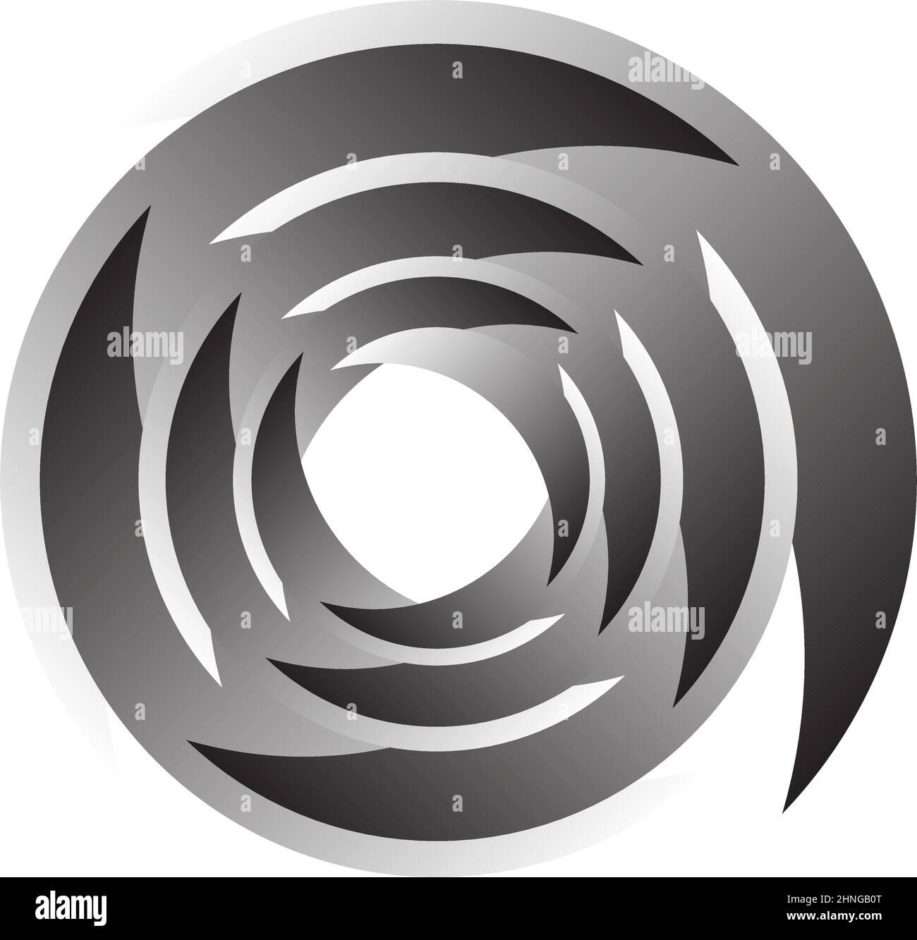 Spiral, swirl, twirl. Rotating segmented circle, circular swoosh circle ...