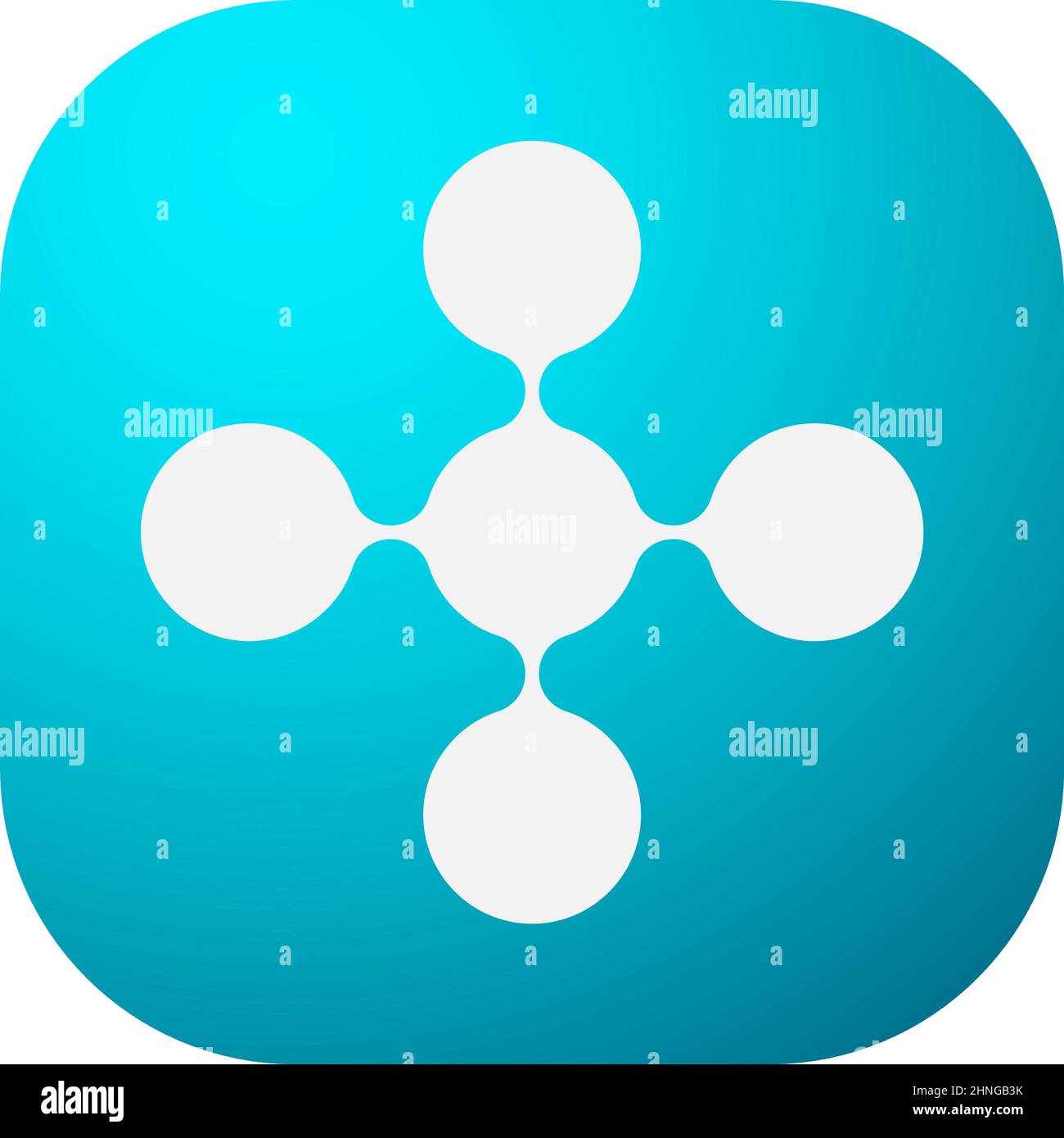 Connected circles, nodes as technology, tech, electronics and ...