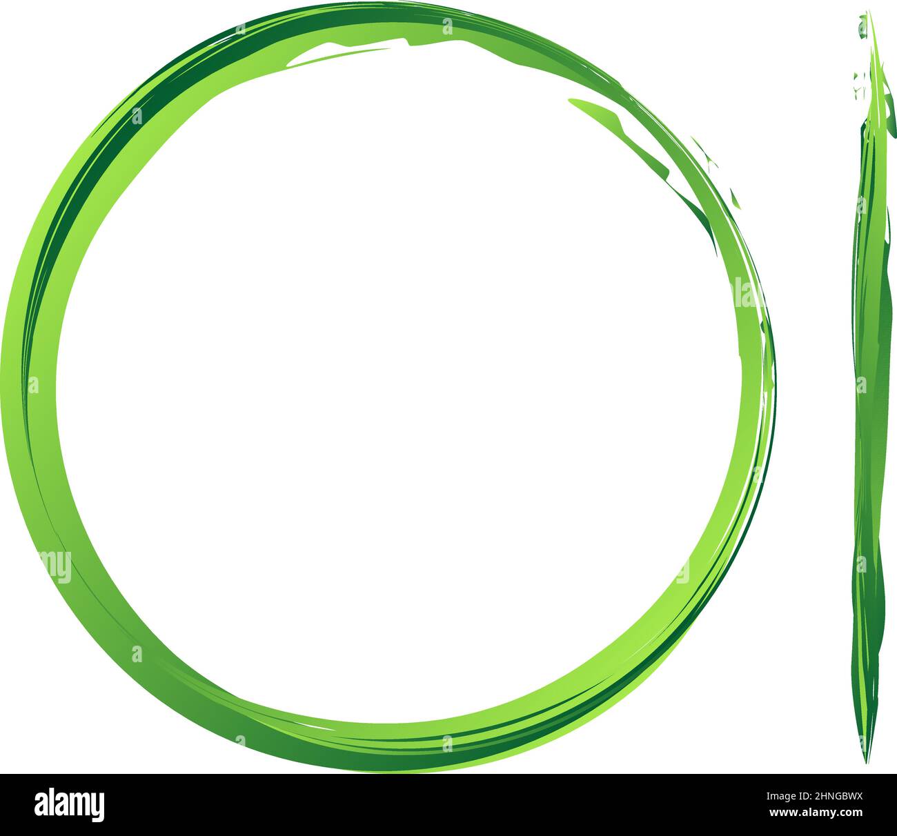 Green grungy, grunge circle and brushstroke. Sketchy, doodle freehand ...