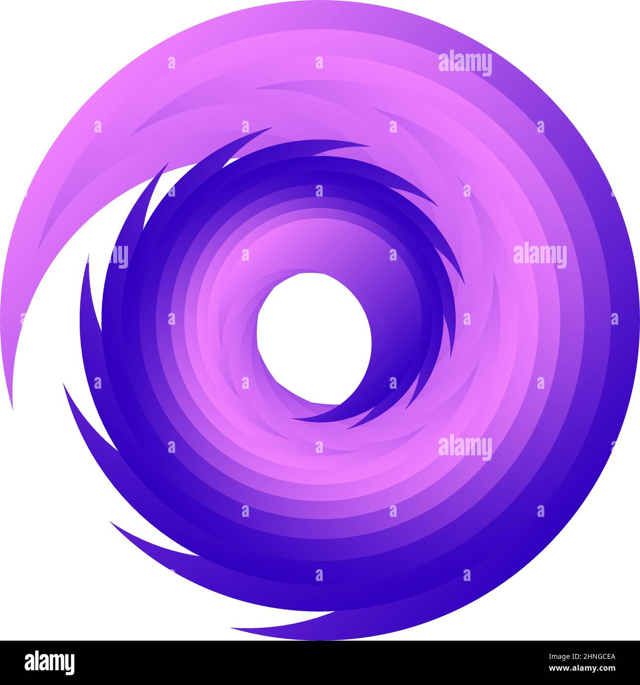 Spiral, swirl, twirl. Rotating segmented circle, circular swoosh circle ...